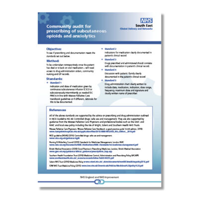 End of Life audit for prescribing - Welcome